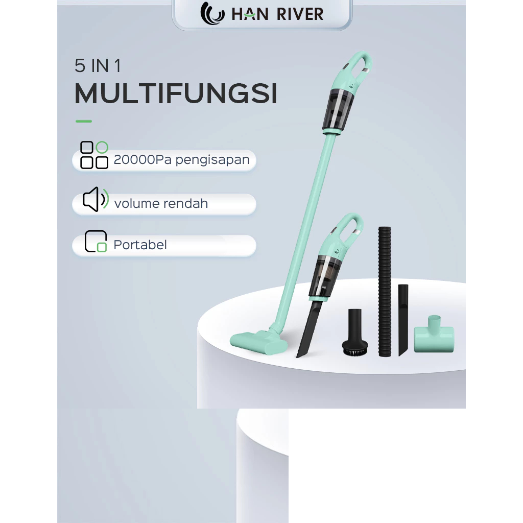 Jual HAN RIVER Vacum Cleaner 20000Pa rumah dan mobil 5 in 1 Vacuum ...
