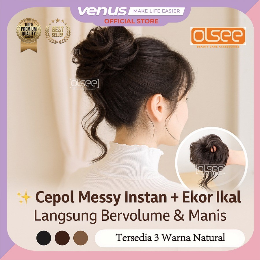 Jual OLSEE – Cepol Rambut Palsu Curly Sanggul Sintetis Modern Konde ...