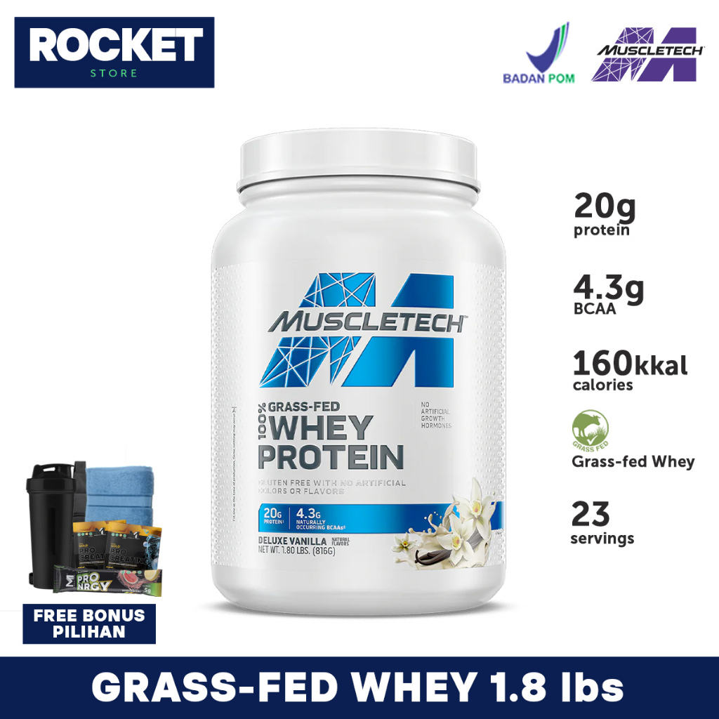 Jual MUSCLETECH Grass-fed Whey Protein 1.8 lbs - Suplemen Fitness No ...