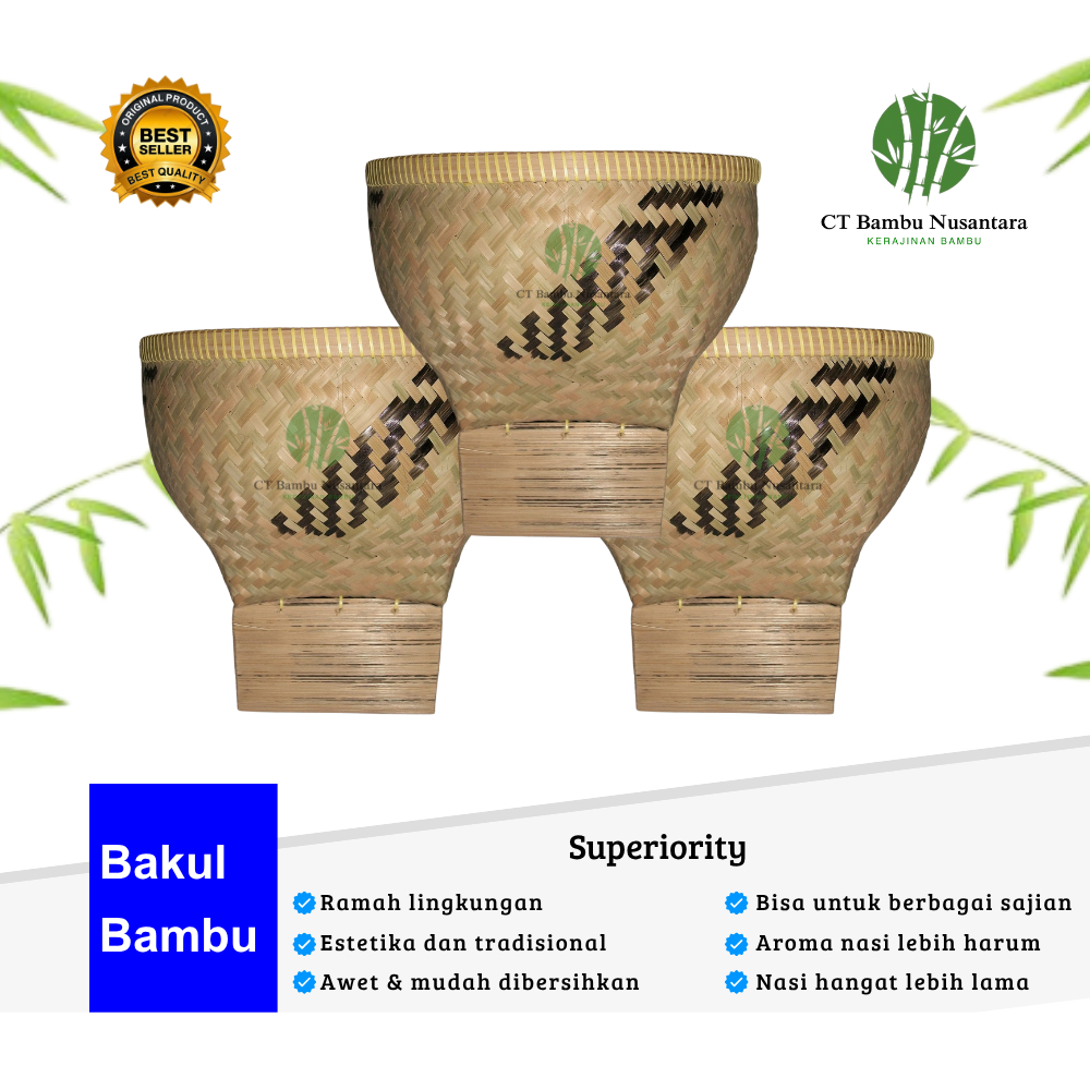 Jual Bakul Nasi Bambu Premium Murah Anyaman Bilik Kitchenware ...