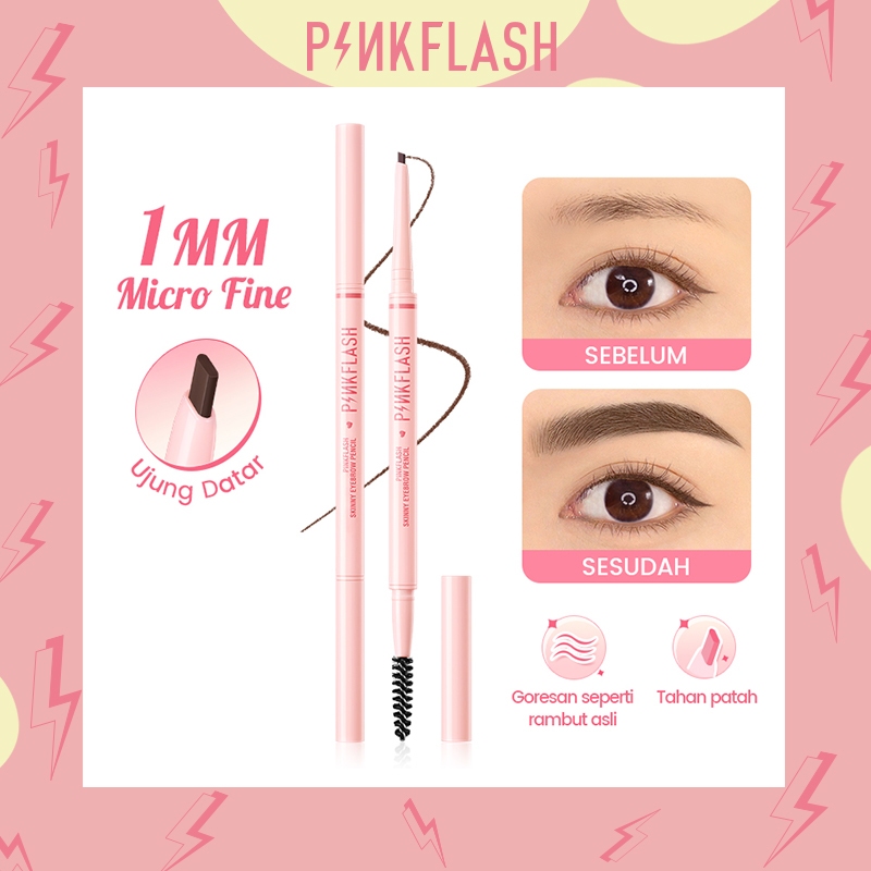 Jual PINKFLASH 1mm Pensil Ujung Datar Alis Ultra Halus Pigmen Tinggi ...