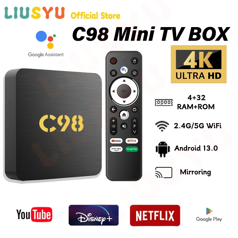 Jual LIUSYU C98 Mini Android Tv Box Android 13.0 OS 2.4G/5G WiFi Bluetooth Smart Tv Box Unlock ...