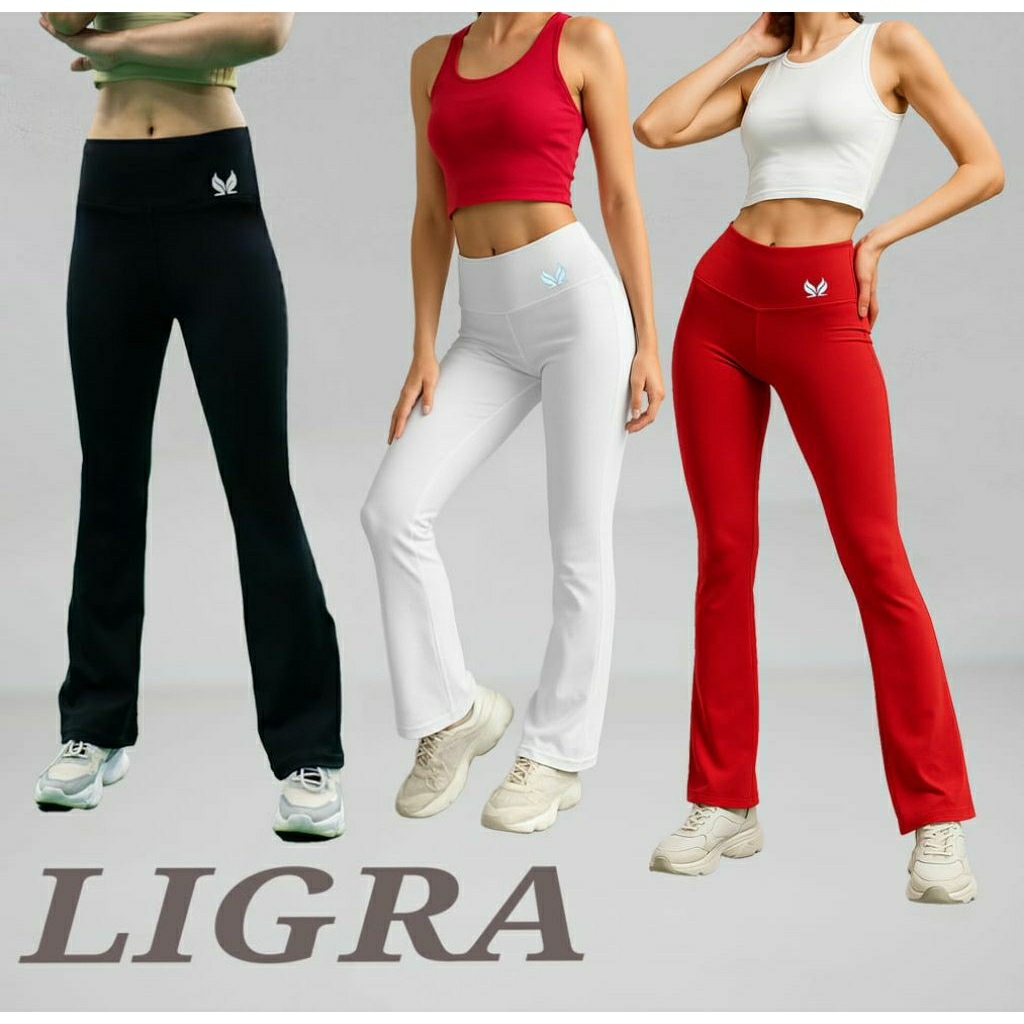 Jual legging cutbray highwaist | celana olahraga wanita | legging flare ...