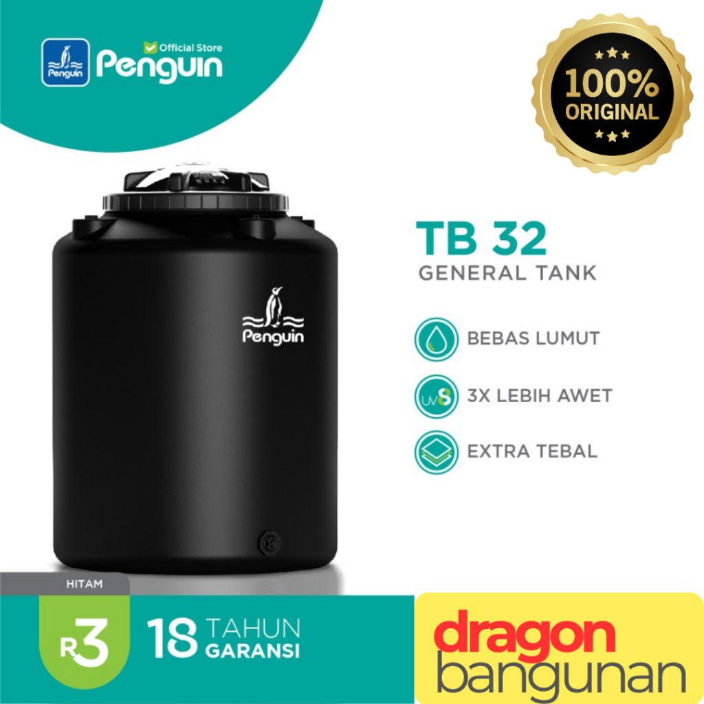 Jual Tangki Air Penguin TB 32 Hitam Kapasitas 300 Liter - Toren Air ...