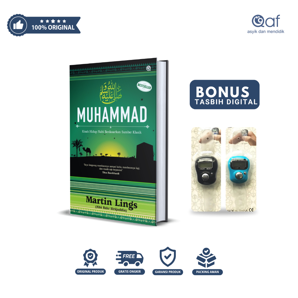 Jual Penerbit Qaf - MUHAMMAD - Kisah hidup Nabi- Karya Martin Lings [Bonus Tasbih Digital ...