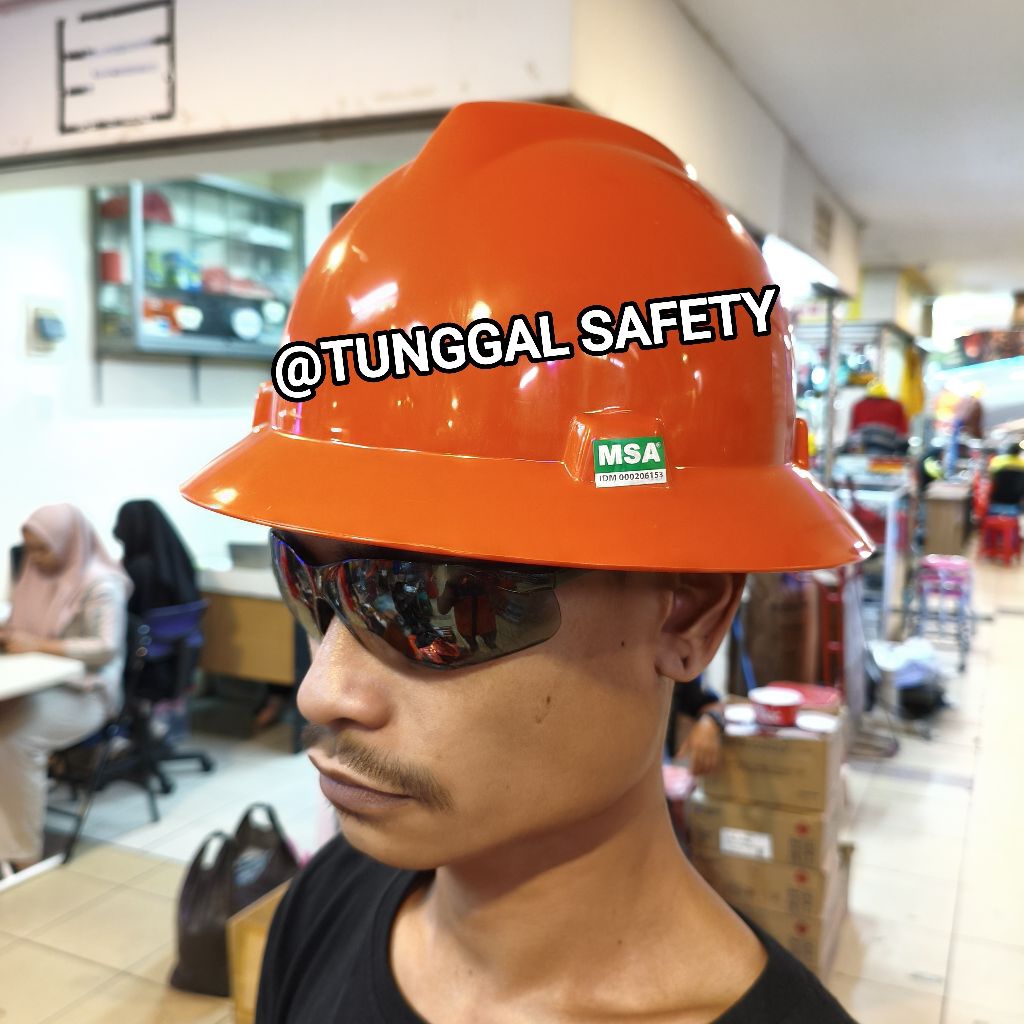 Jual Helm Safety proyek MSA Lokal fullbrim orange fastrack - helm msa ...