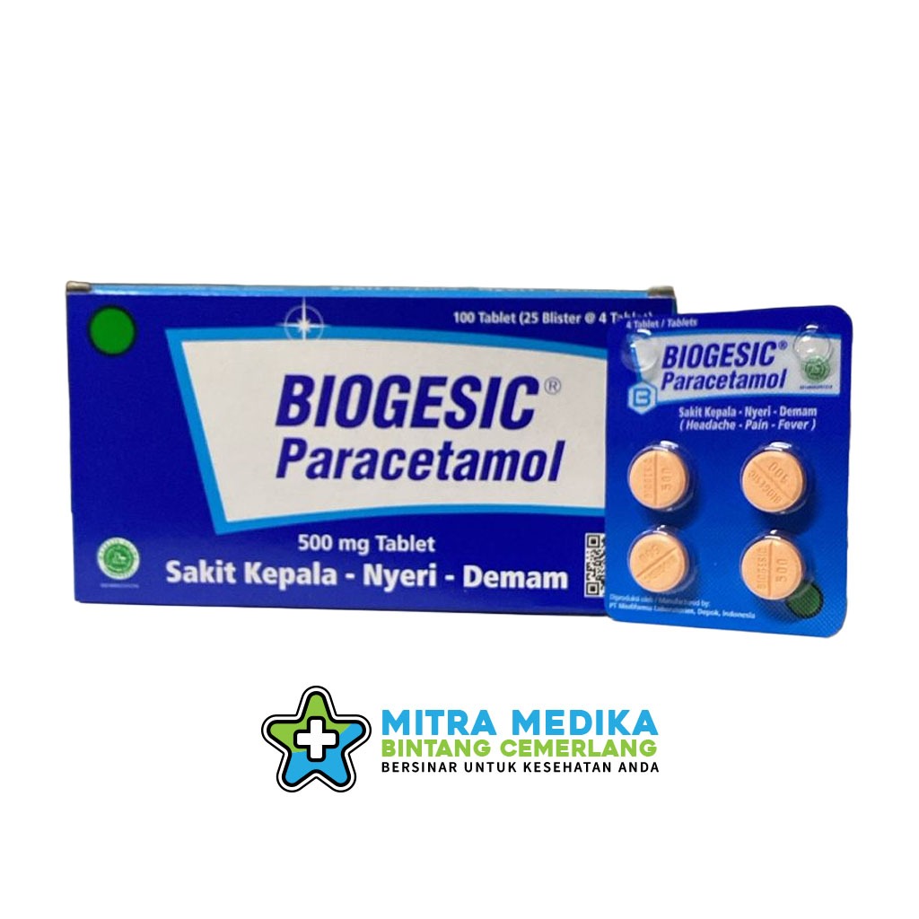 Jual BIOGESIC PARACETAMOL 500MG UNTUK MEREDAKAN SAKIT KEPALA, NYERI ...