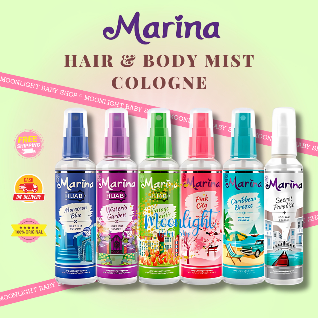 Jual MARINA Hair & Body Mist Cologne 100ml | Parfum / Parfume Hijab ...