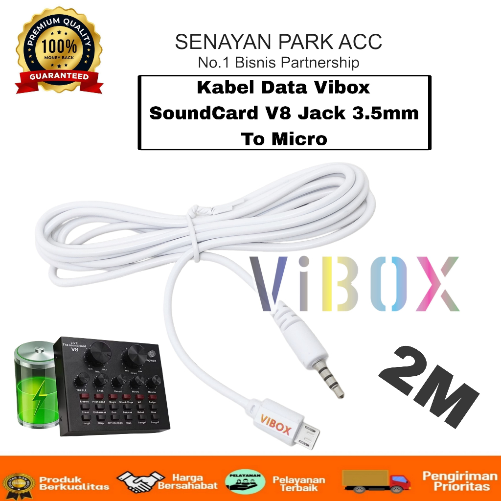 Jual Vibox 2M Kabel Sound Card V8 Multifungsi Cable Micro Usb To Jack 3 ...