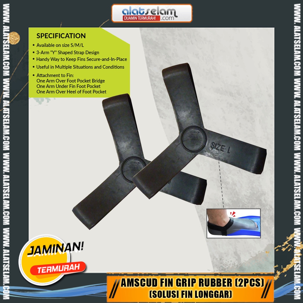 Jual AmScuD Fin Grip Rubber - (2 PCS) / Strap Untuk FIN Longgar / Pakai ...