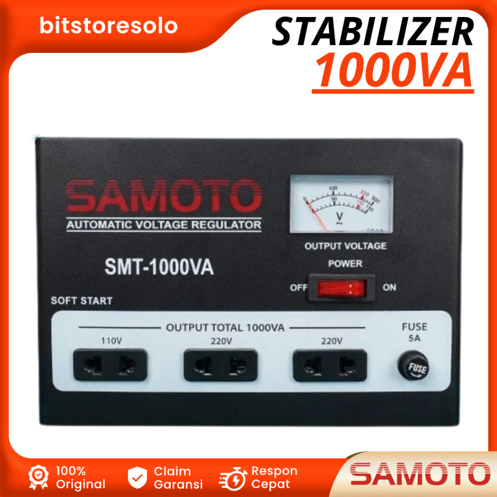 Jual Stavolt Stabilizer Servo SAMOTO 1000VA SMT-1000VA SMT 1000 VA ...