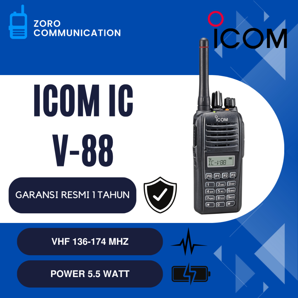 Jual Icom IC-V88 Handy Talky VHF Original Garansi Resmi 1 Tahun - HT Icom V88 | Shopee Indonesia