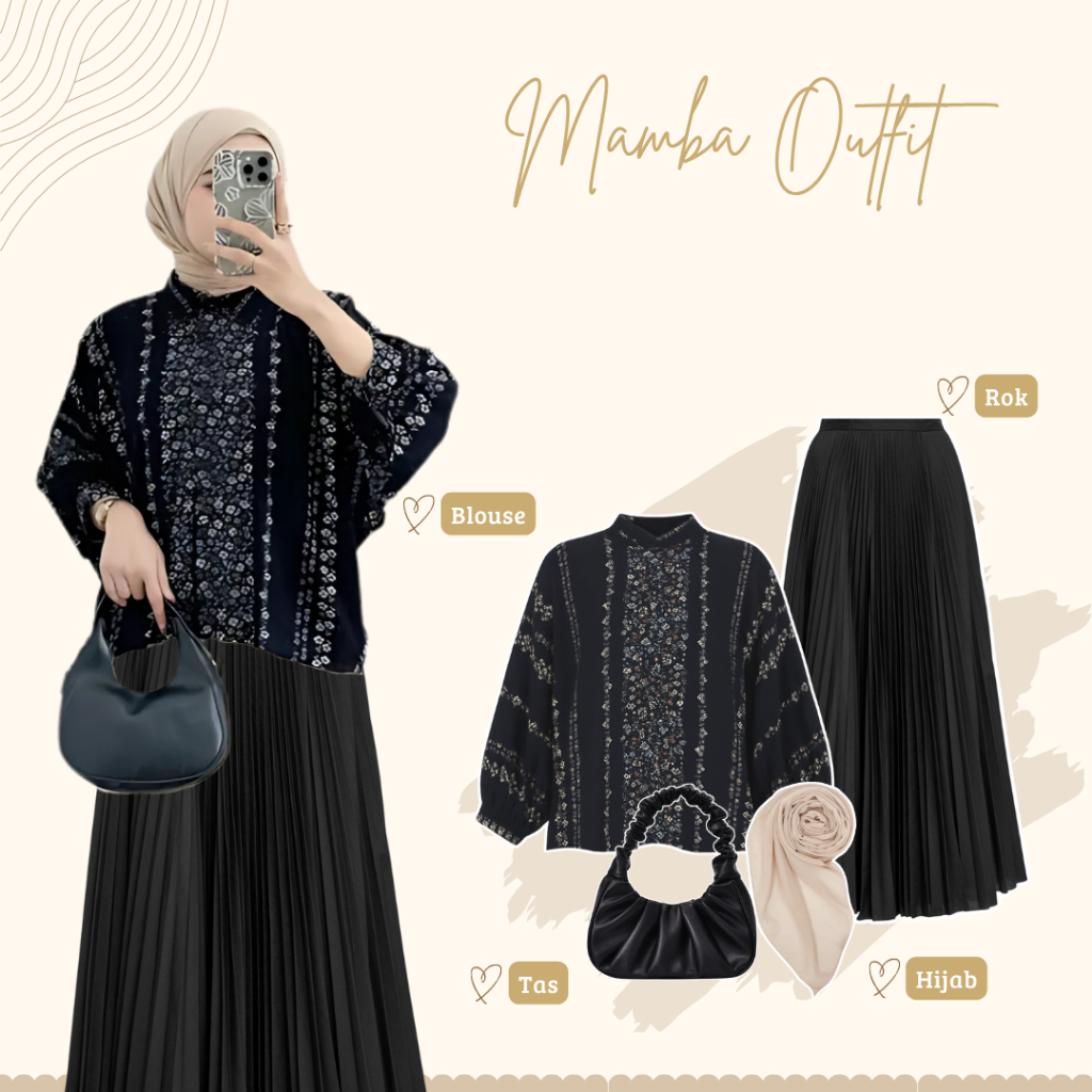Jual Outfit Pantai Wanita Hijab ( Batwing Blouse + Rok + Jilbab Bella ...