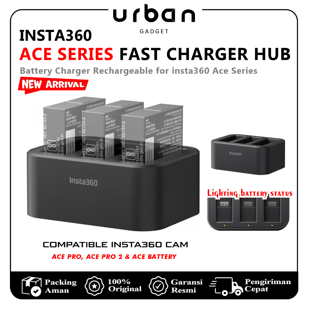 Jual Insta360 Fast Charge Hub Fast Charger 3 Slot for Insta360 Ace ...