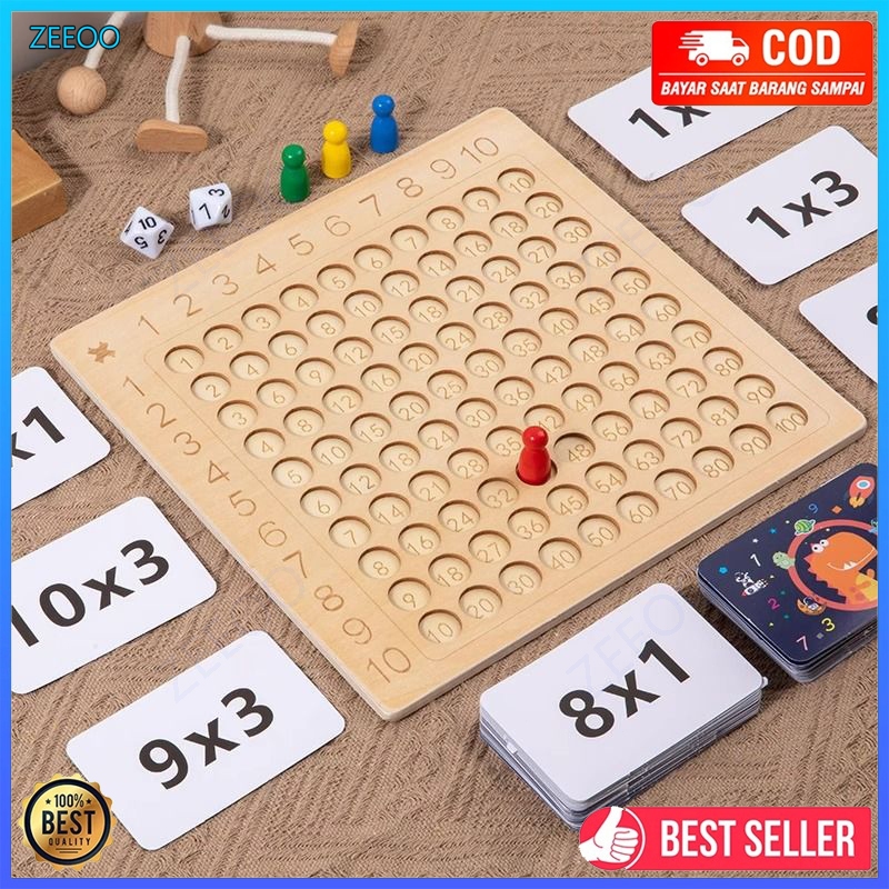Jual 99 Multiplication Board Game Papan Perkalian Mainan Kayu Dengan ...
