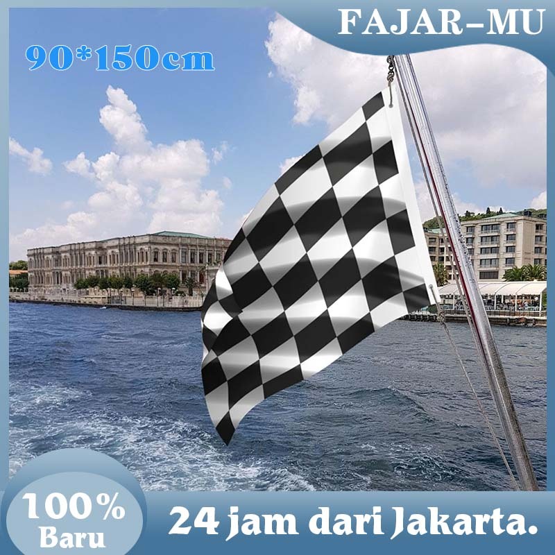 Jual Bendera Start Bendera Finish Hitam Putih / 90 X 150cm Balap Mob ...