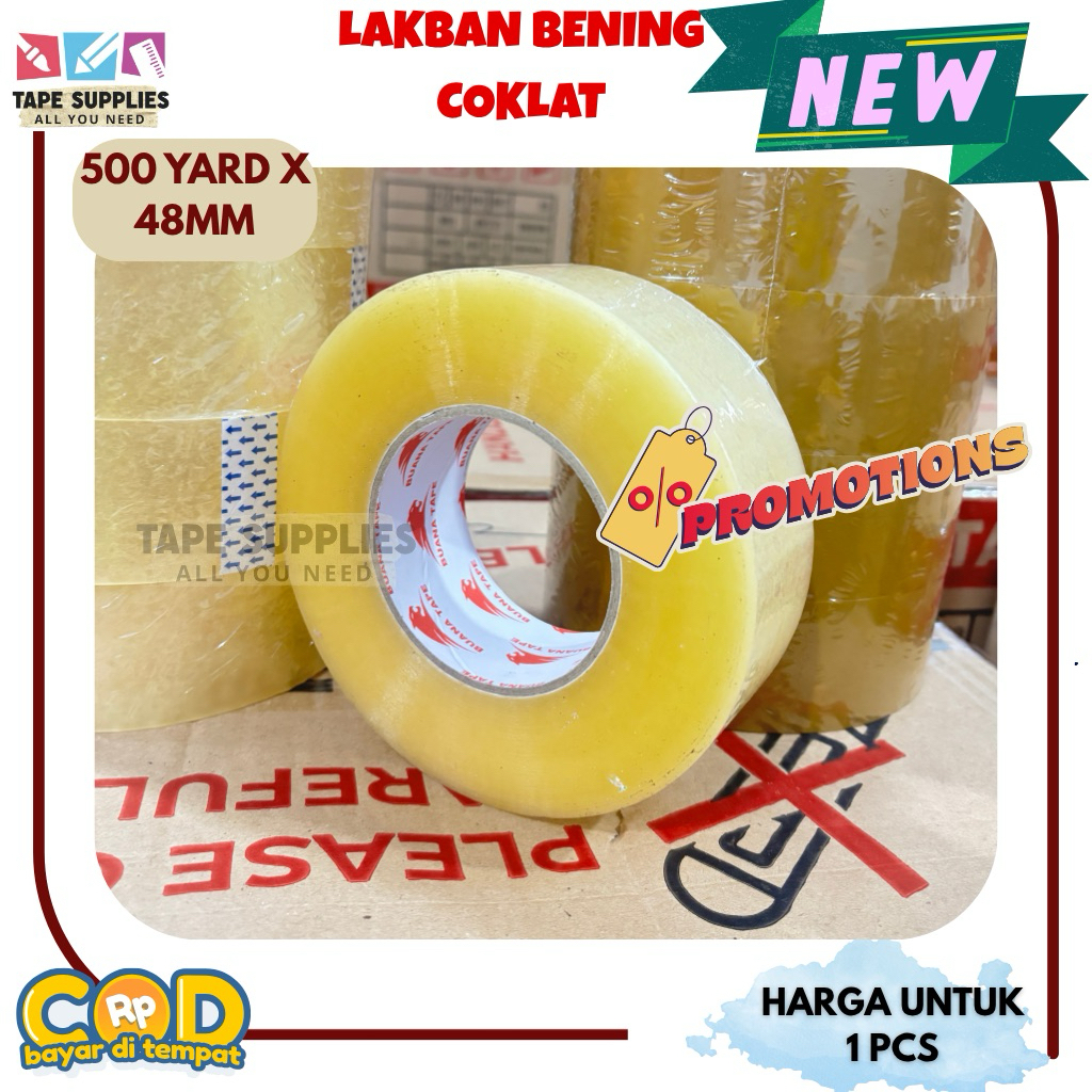 Jual READY COD Lakban JUMBO Coklat/Bening (500 YARD x 48MM) | Shopee ...