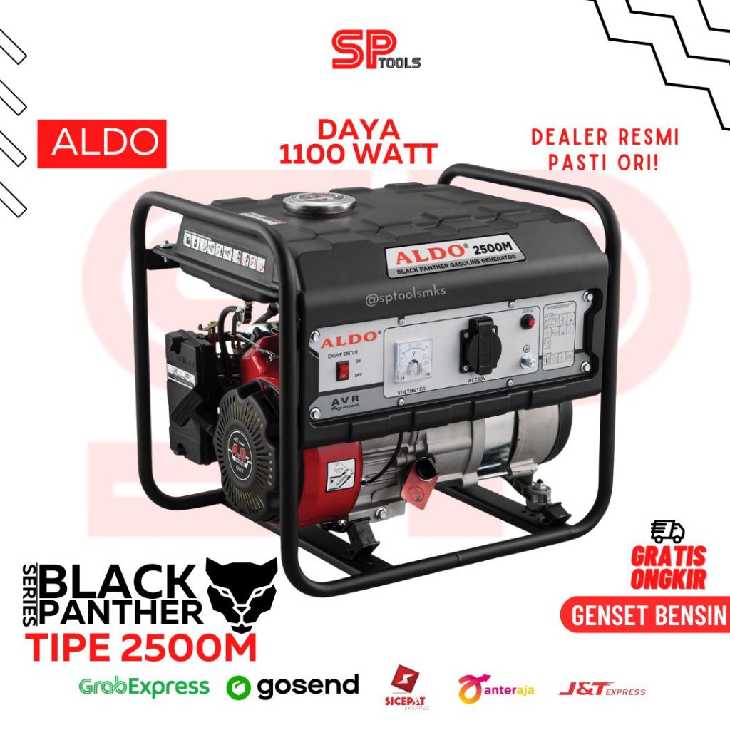 Jual MESIN GENSET / GENERATOR LISTRIK BENSIN AVR 1.200 WATT 1.2KW ALDO ...