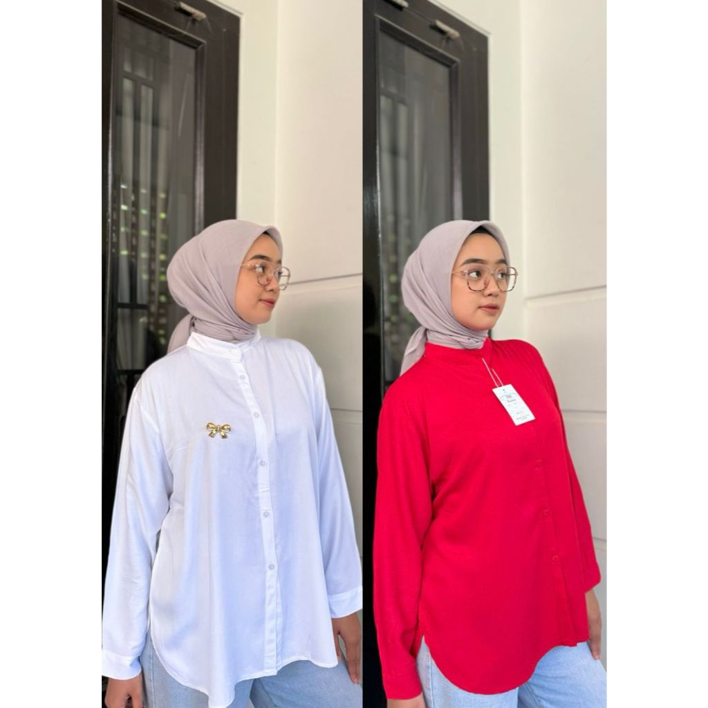 Jual Kemeja Rayon Twill Blouse Merah Putih Edisi Kemerdekaan indonesia ...
