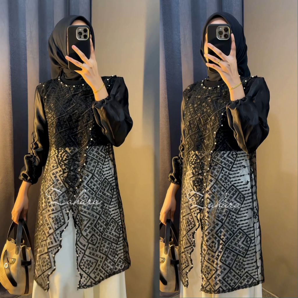 Jual Keyra Outer Brokat Organza Full Payet / Tunik Brokat / Baju ...