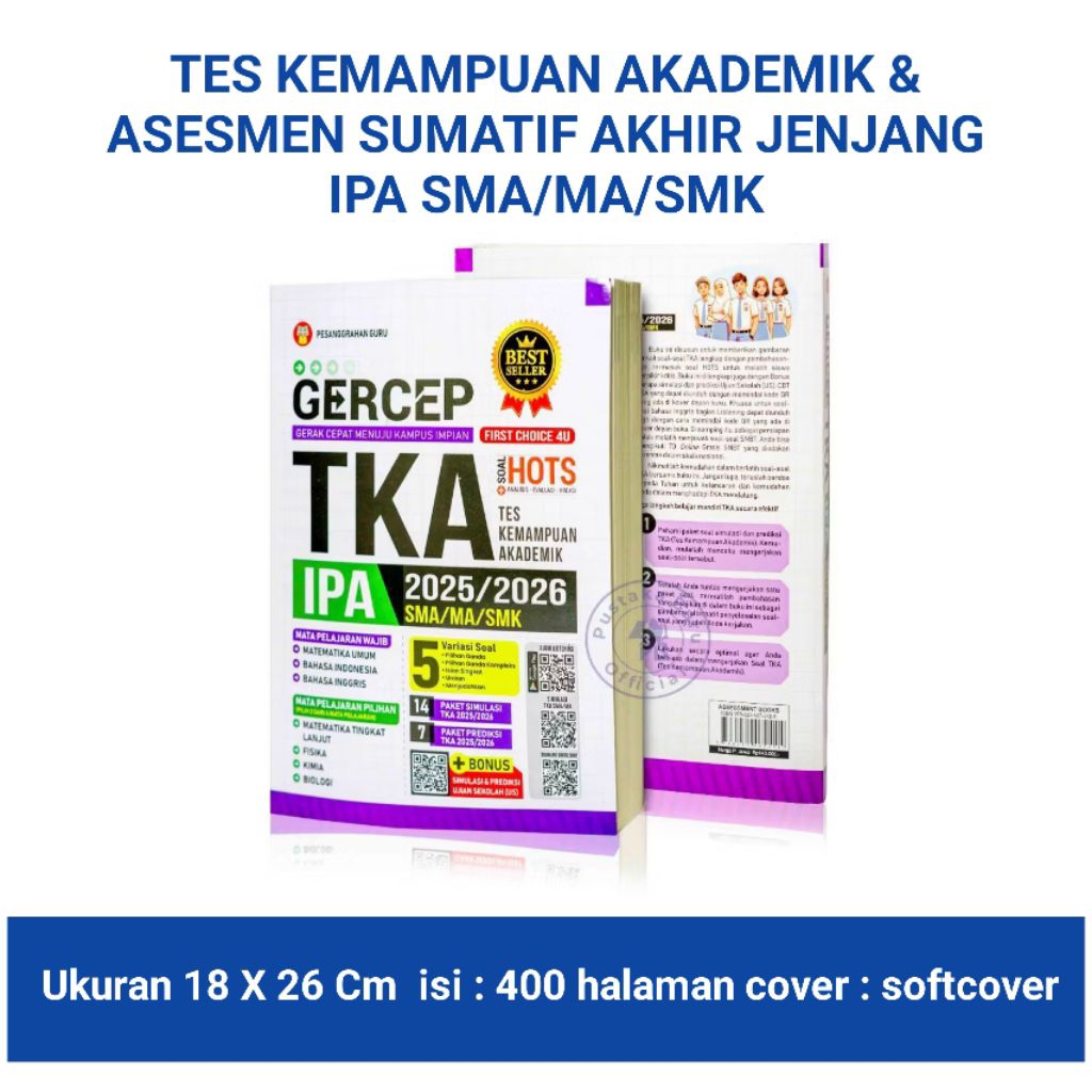 Jual BUKU TKA SMA/MA/ SMK/ GARCEP TKA TES KEMAMPUAN AKADEMIK IPA ...
