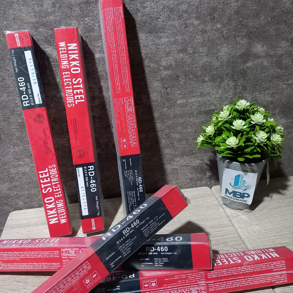 Jual Kawat Las Nikko Steel RD 460 2.0 x 300 mm 2.6 x 350 mm 1 Kg | Shopee Indonesia