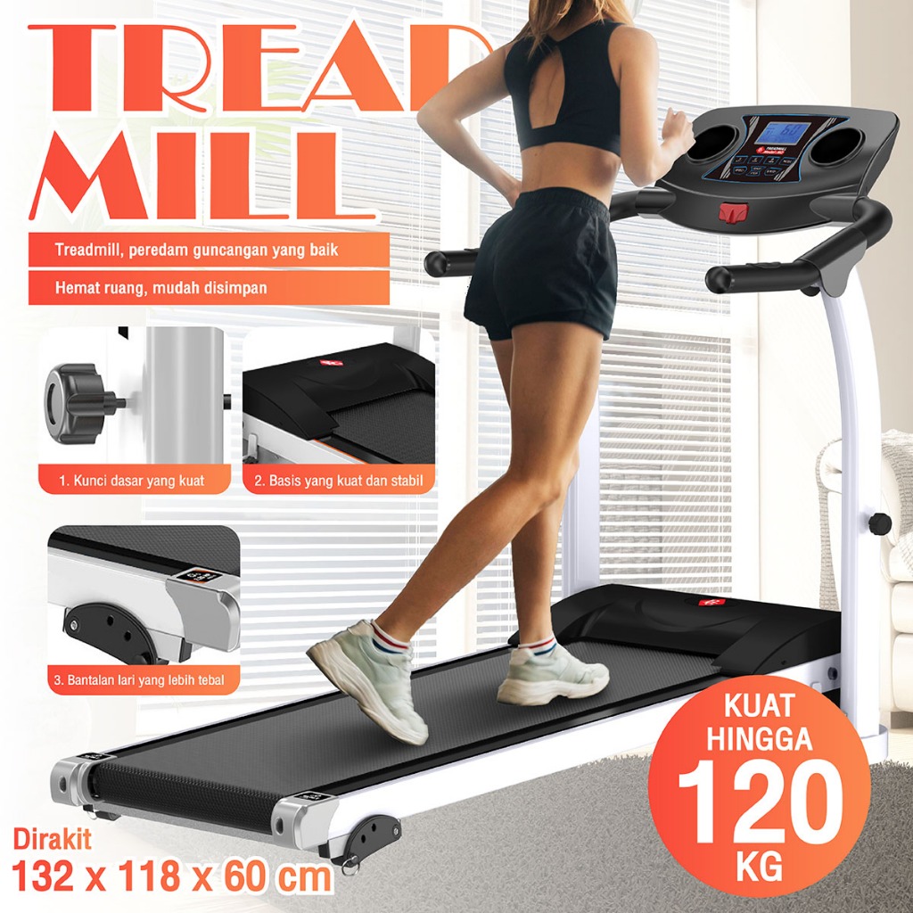 Jual HTD SPORT Elektrik Serbaguna Treadmill Gym Treadmill Olahraga Peralatan Fitness 2.0 HP ...
