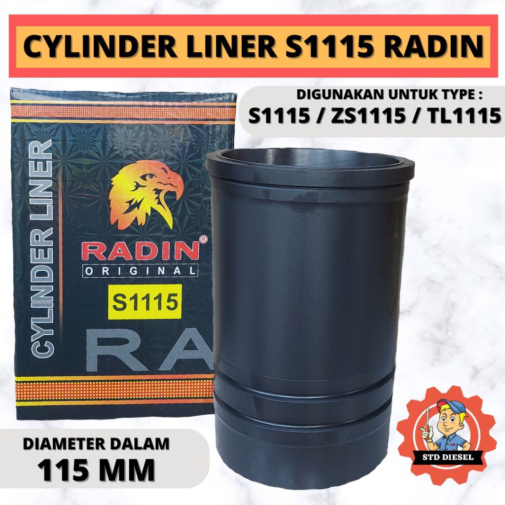 Jual CYLINDER LINER S1115 ZS1115 LINER BURING DIESEL ENGINE MERK RADIN MESIN DIESEL 23 24 HP PK ...