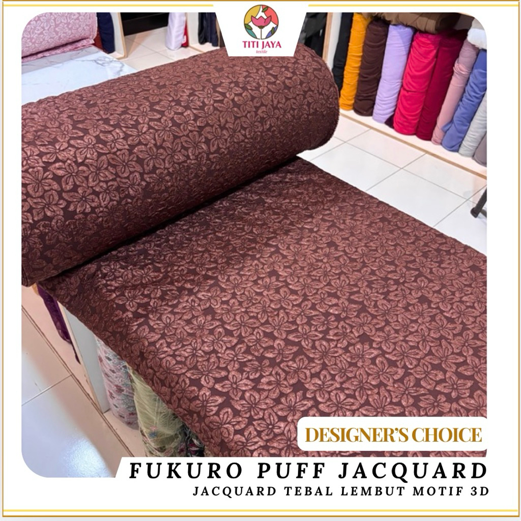 Jual ( ORI WARNA EXCLUSIVE ) Kain JACQUARD FUKURO PUFF ORIGINAL / Kain ...