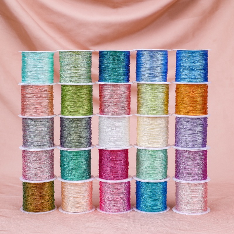 Jual Tali Metalik Warna Roll Beragam Warna Panjang Shine String Giok ...