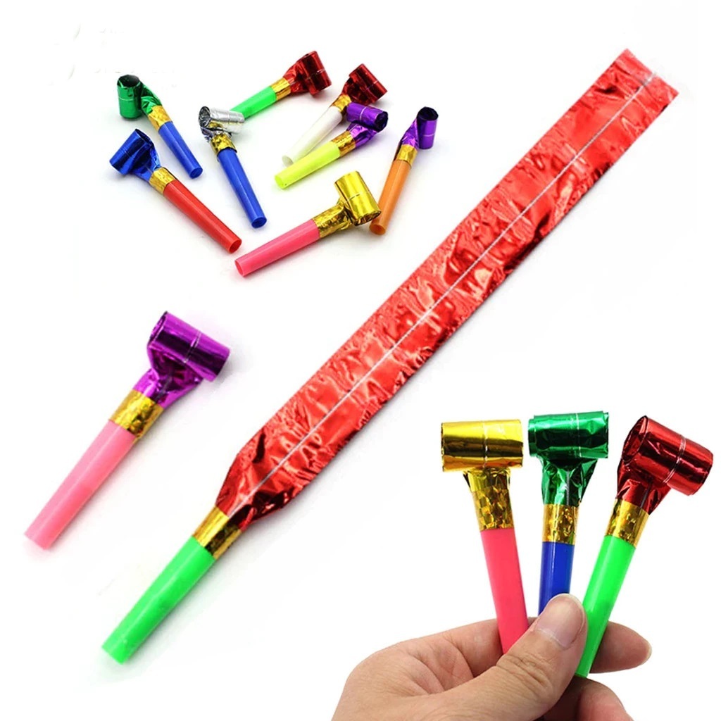 Jual 5pcs - Terompet Lidah Polos Metalik Peluit Julur Pesta Ulang Tahun ...