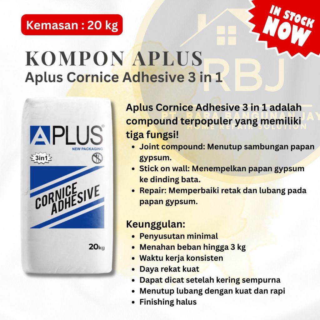 Jual Jual Compound A+ 20 Kg/ Kompon Dempul Gypsum APLUS 20kg/Sak ...