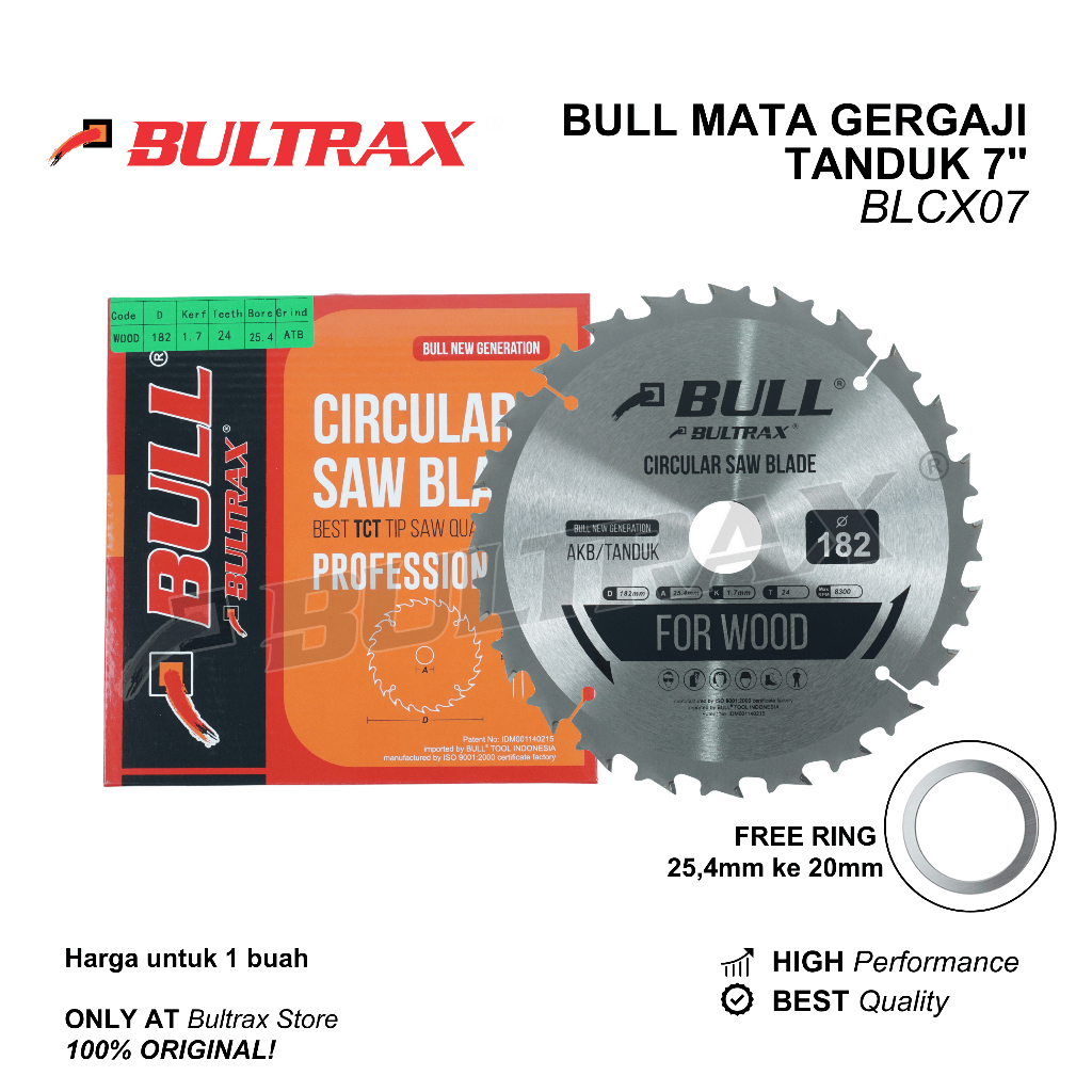 Jual BULL AKB circular saw 7 inch tanduk BLCX07 / mata gergaji kayu ...