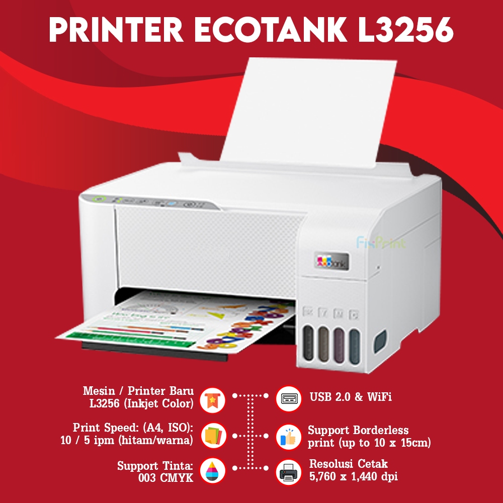 Jual Printer Eco Tank L3250 / L3251 / L3256 Print Scan Copy AIO A4 ...