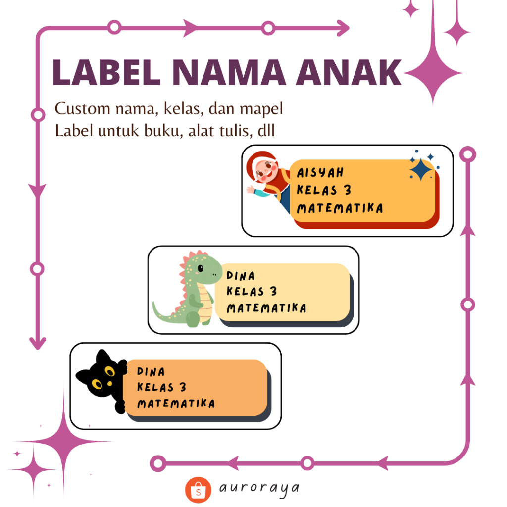 Jual Stiker label nama anak custom | Shopee Indonesia