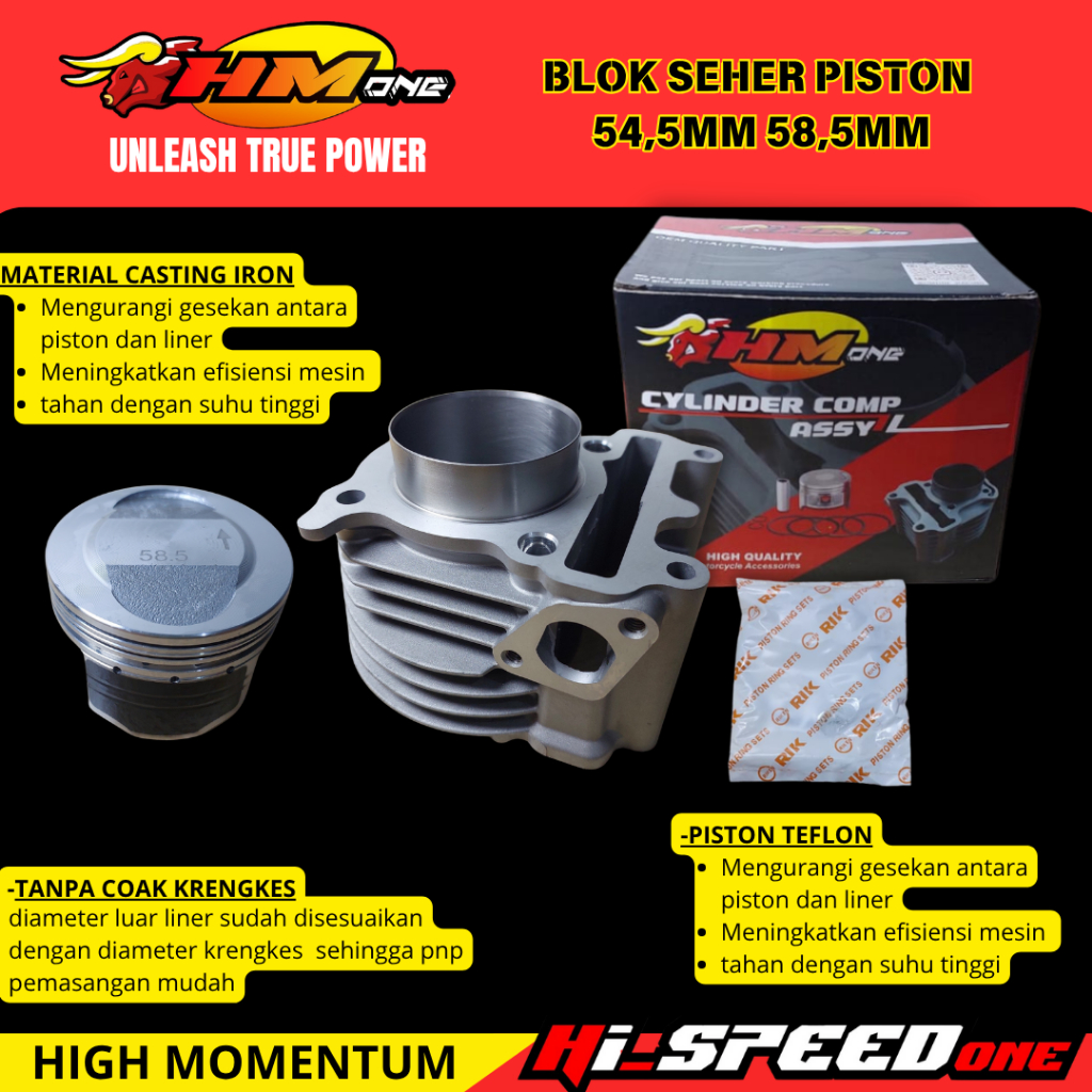 Jual blok seher bore up 58.5mm 54.5mm mio 5TL mio sporty ring RIK fino lama mio soul nouvo mio ...