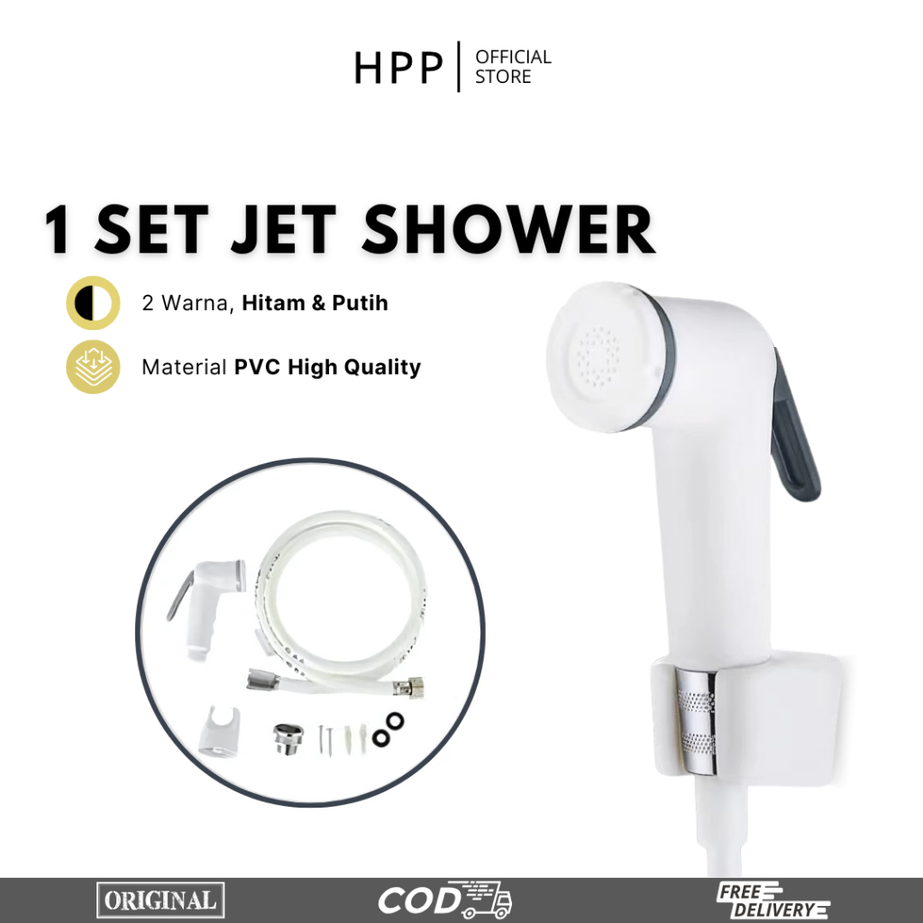 Jual HPP 1 Set Jet Shower Kloset Kamar Mandi - Bidet Toilet Pvc Hitam ...