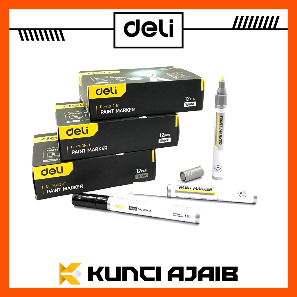 Jual DELI Paint Marker Spidol Pen Gambar Ban Anti Air Multifungsi Tip ...