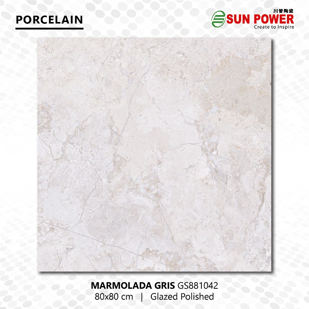 Jual Granit Lantai Glossy Polished 80x80 - Marmolada Gris Series | Sun ...