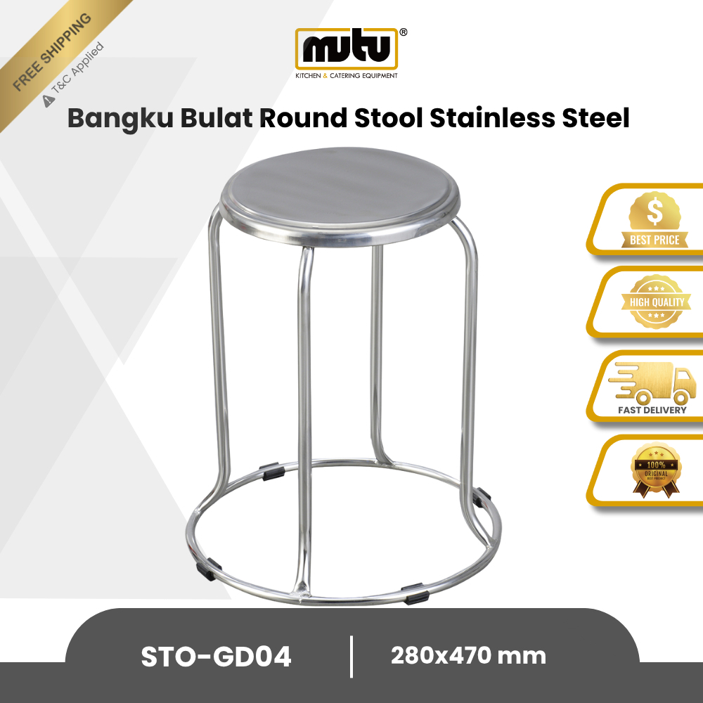 Jual Kursi Bakso Bangku Bulat Stainless Steel Hotel Restoran Kafe Mutu ...