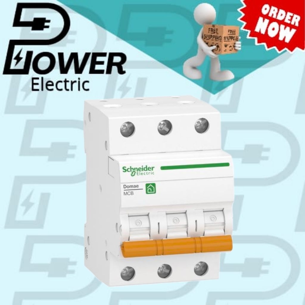 Jual MCB DOMAE SCHNIEDER 6KA 3PHASE 6A 10A 16A 20A 25A 32A 40A 50A 63A 3P 6KA | Shopee Indonesia