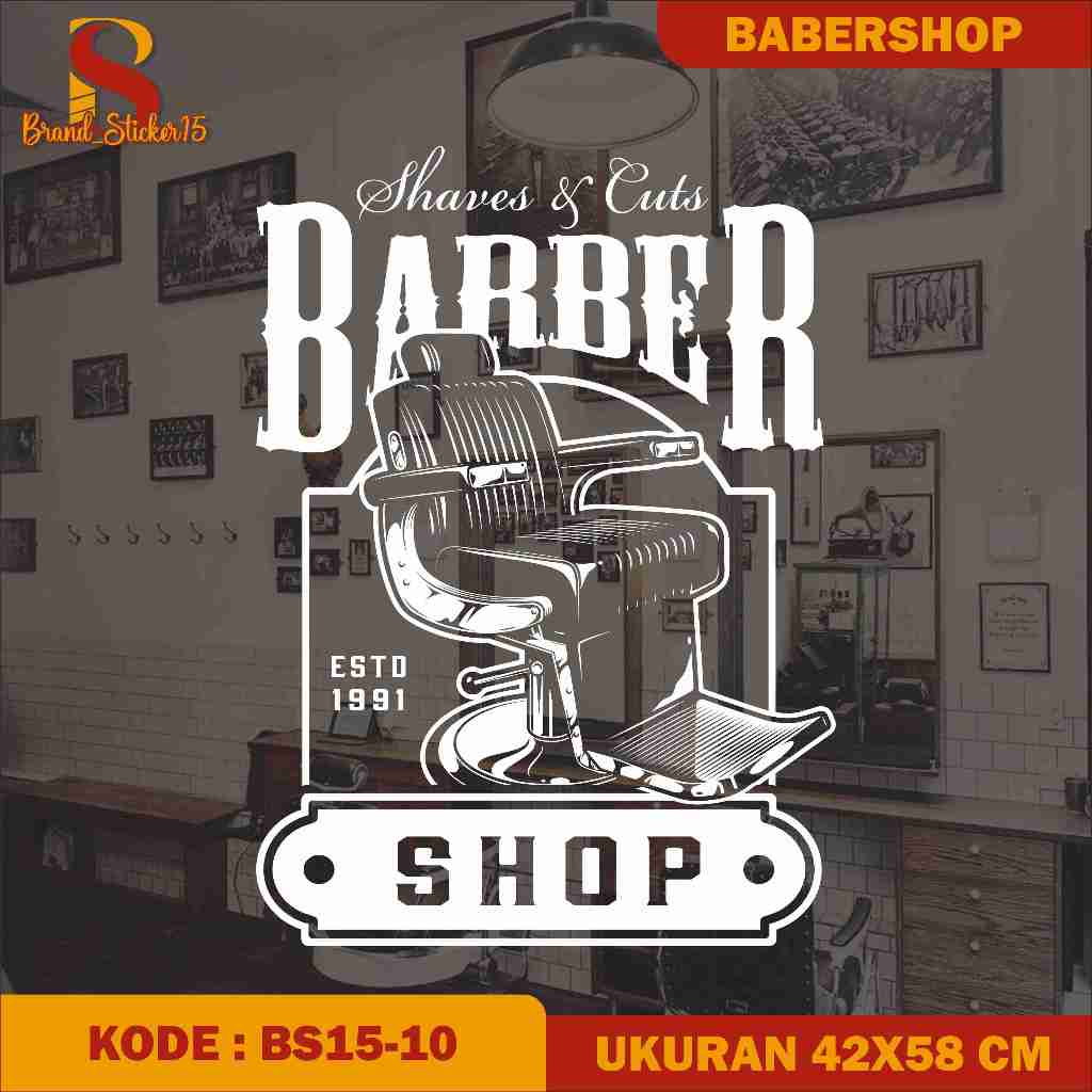 Jual Stiker Dinding Cutting Barber ShoP Potong Cukur Rambut Vinyl ...