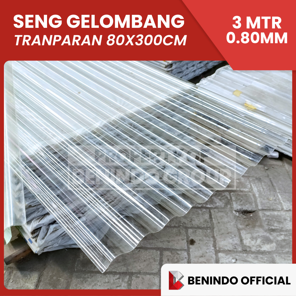Jual SENG GELOMBANG TRANSPARAN / BENING LEBAR 80CM * PANJANG 300CM (0 ...
