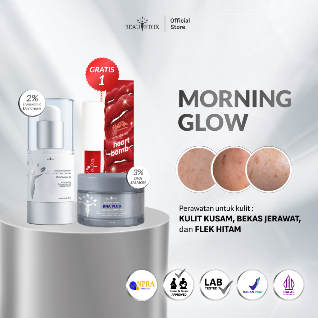 Jual Beautetox Morning Glow Package Free Hello Papa Heart Bomb Paket ...