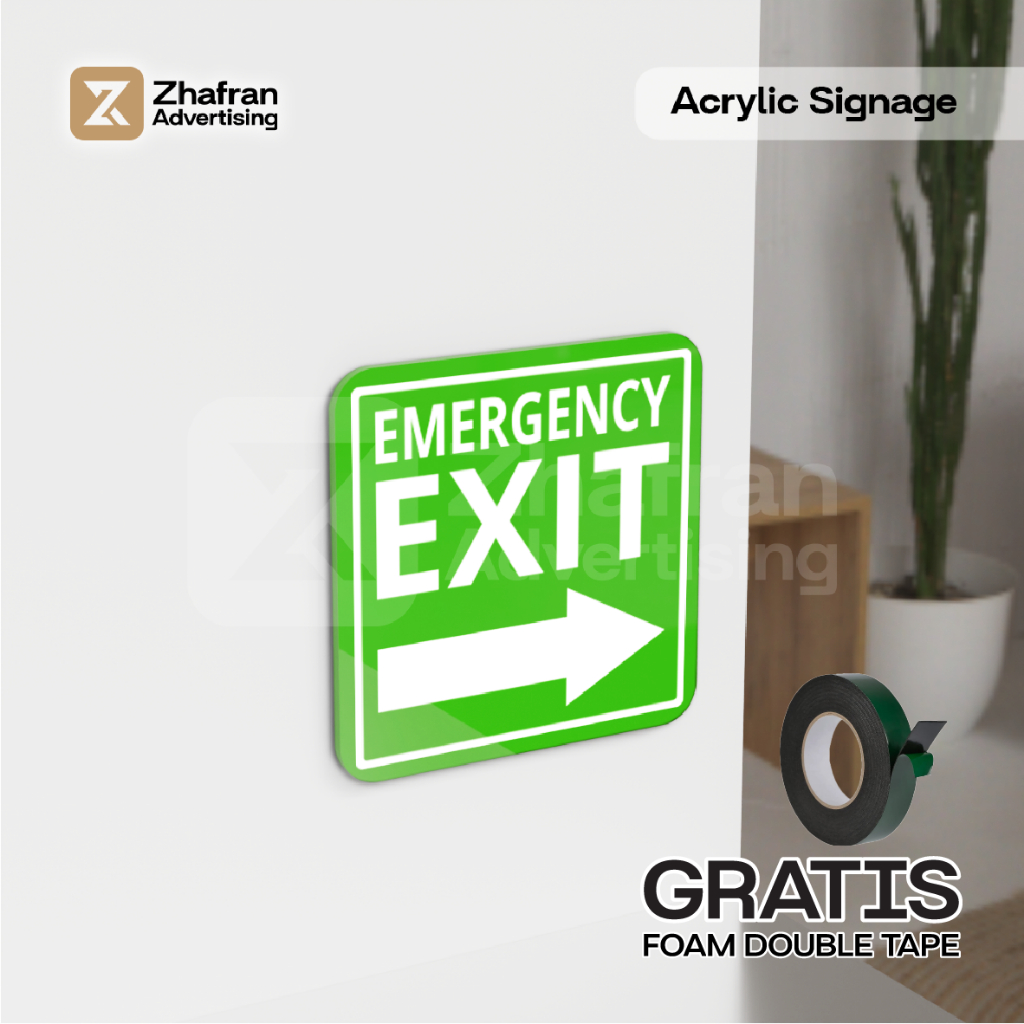 Jual Akrilik Papan Tanda Emergency Exit/ Acrylic Signboard Signage ...