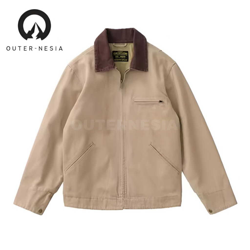 Jual OUTERNESIA Jaket Detroit Kanvas Pria Work Jaket Boxy Vintage ...