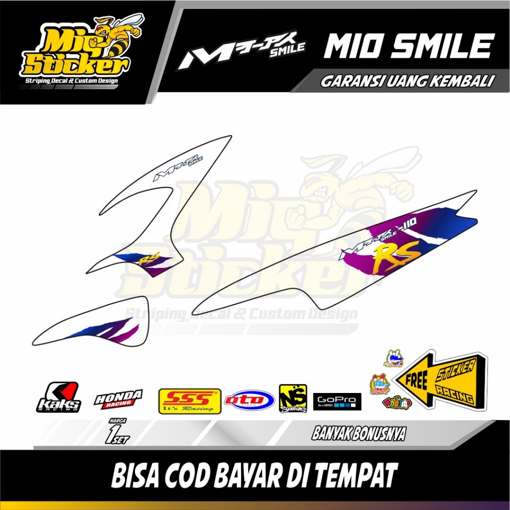 Jual STRIPPING STICKER YAMAHA MIO SMILE DESAIN RS KALCER | Shopee Indonesia