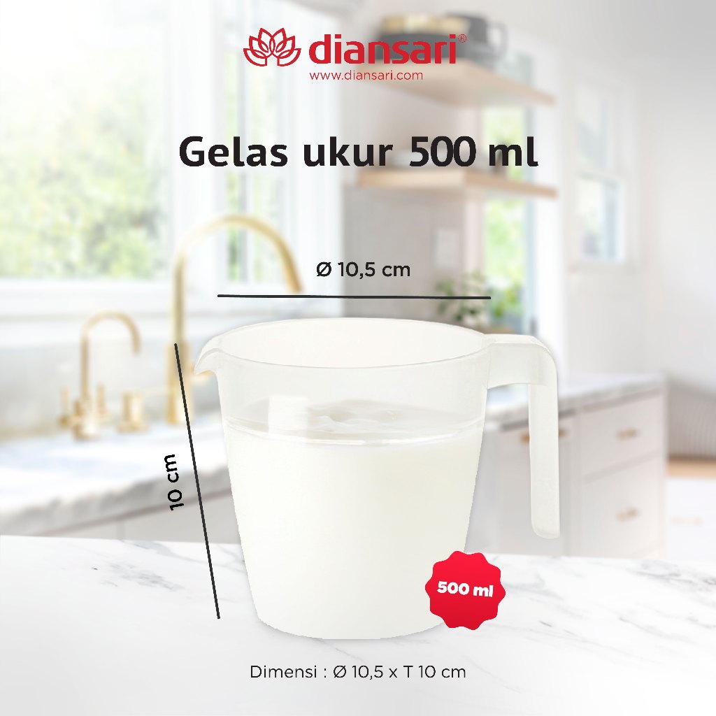 Jual DIANSARI Gelas Ukur 500 Ml | Gelas Takaran | Shopee Indonesia