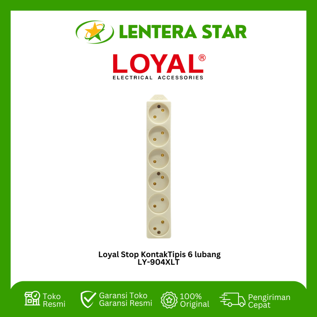 Jual Stop Kontak Loyal Tipis 6 lubang Colokan Listrik LY-904XLT ...