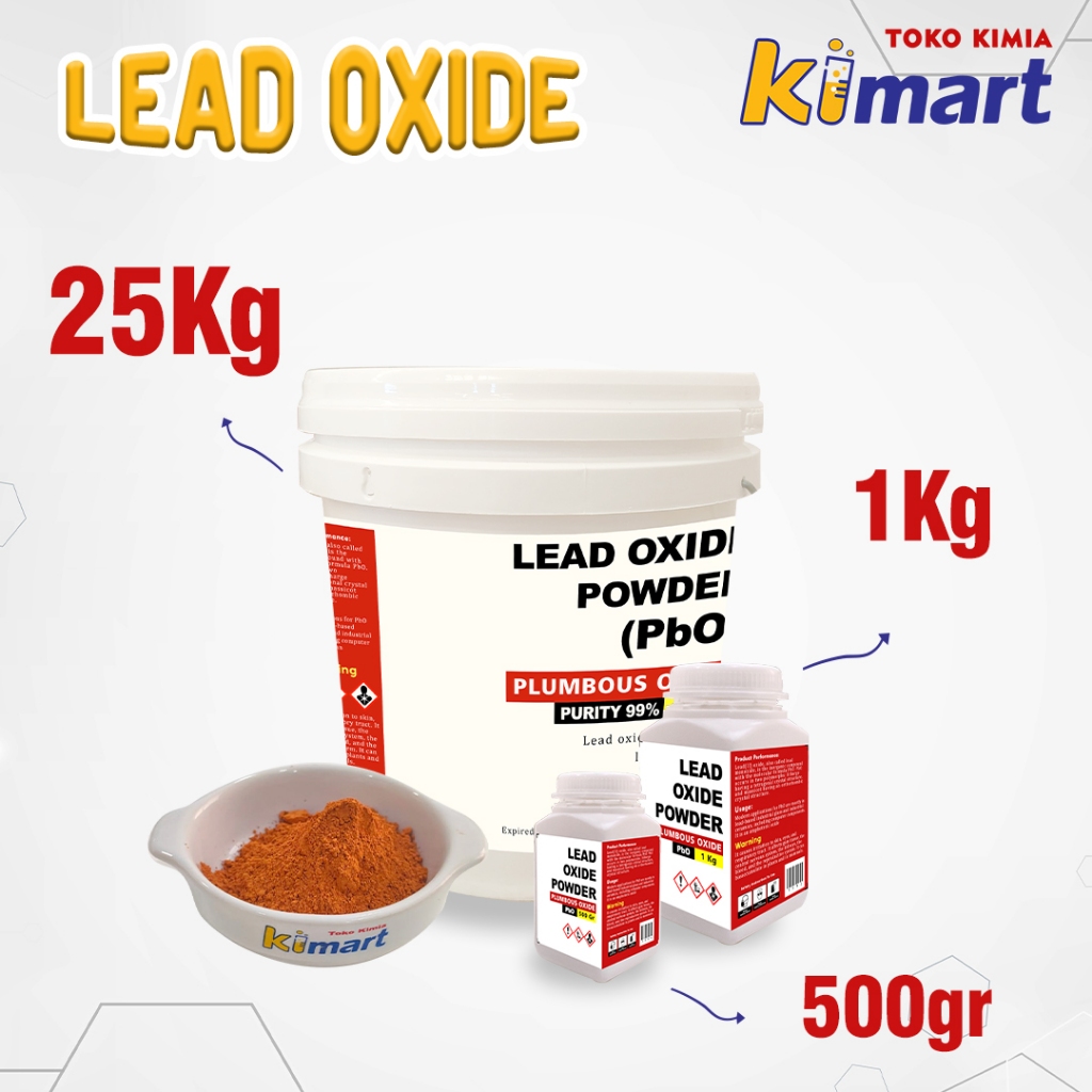 Jual Lead oxide powder PbO Timbal (II) oksida timbal monoksida 1kg ...